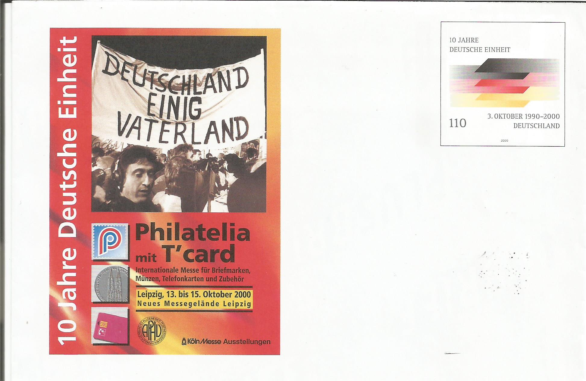 10th Anniversary of Reunification of Germany – German Pre Stamped ...