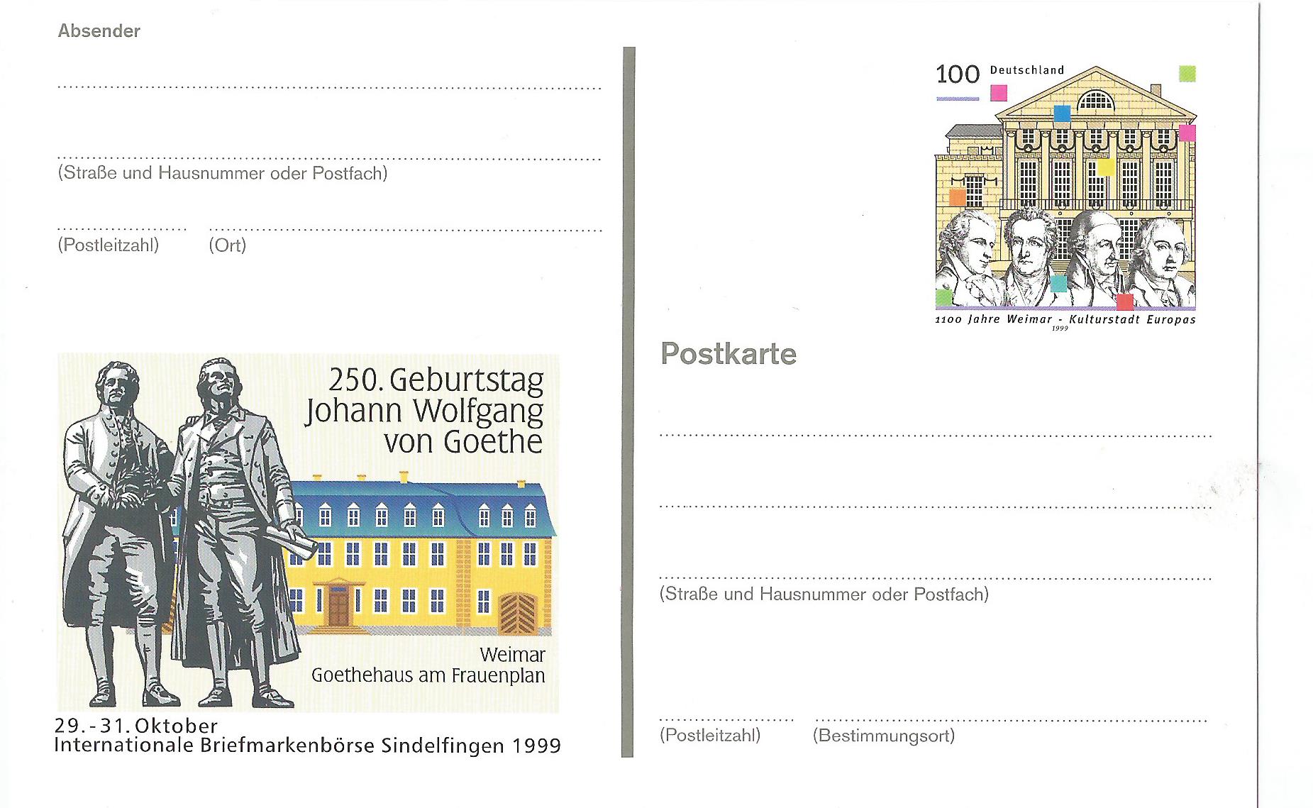 Weimar – The Cultural Capital of Europe – Germany Postcards – Stamp Digest
