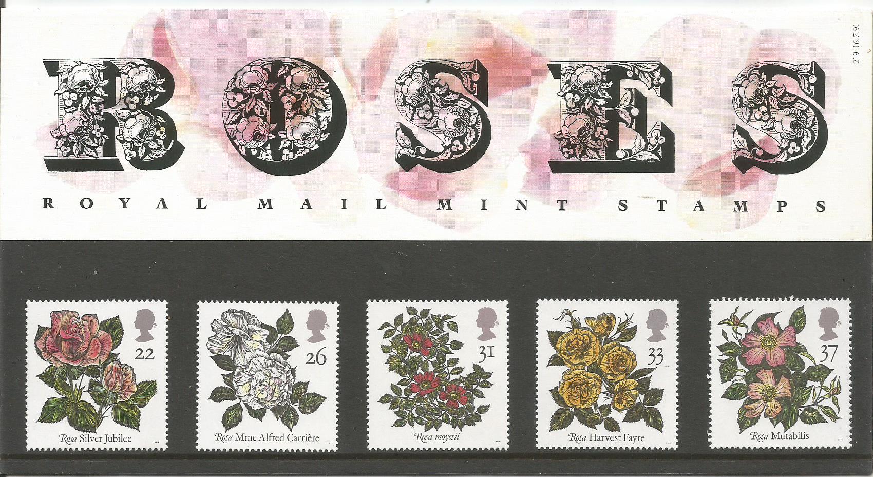 Roses on stamps – Great Britain 1991 – Stamp Digest