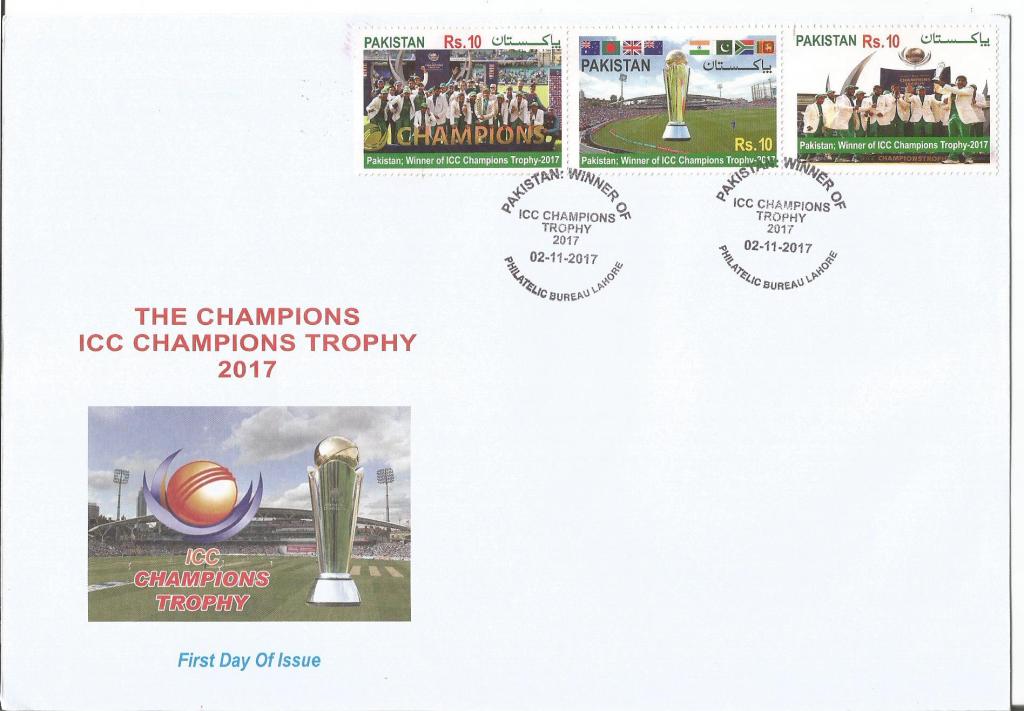 First day Cover – Pakistan Winner of ICC Champions Trophy Stamps 2017 ...