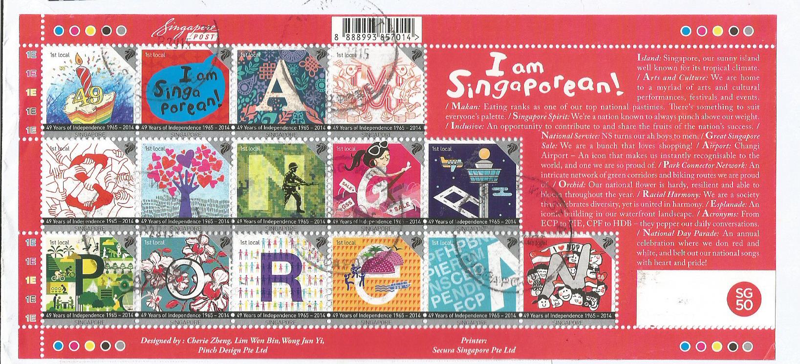 I am Singaporean – Miniature sheet of Singapore – Stamp Digest