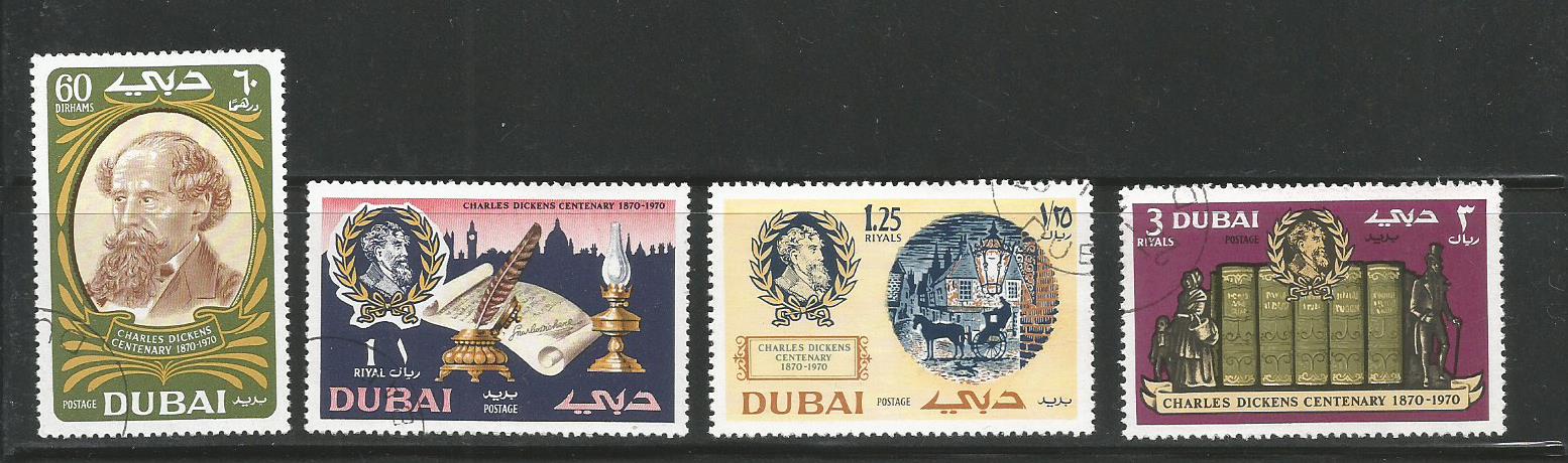 Dubai Stamps – Charles Dickens -1970 – Stamp Digest