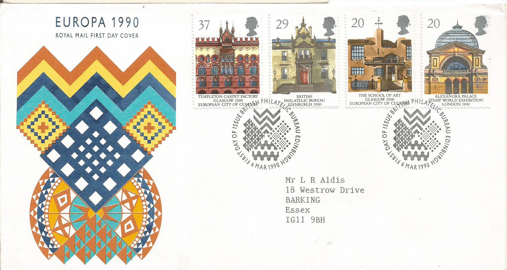 Europa stamps – Great Britain -1990-Post Office Buildings – Stamp Digest