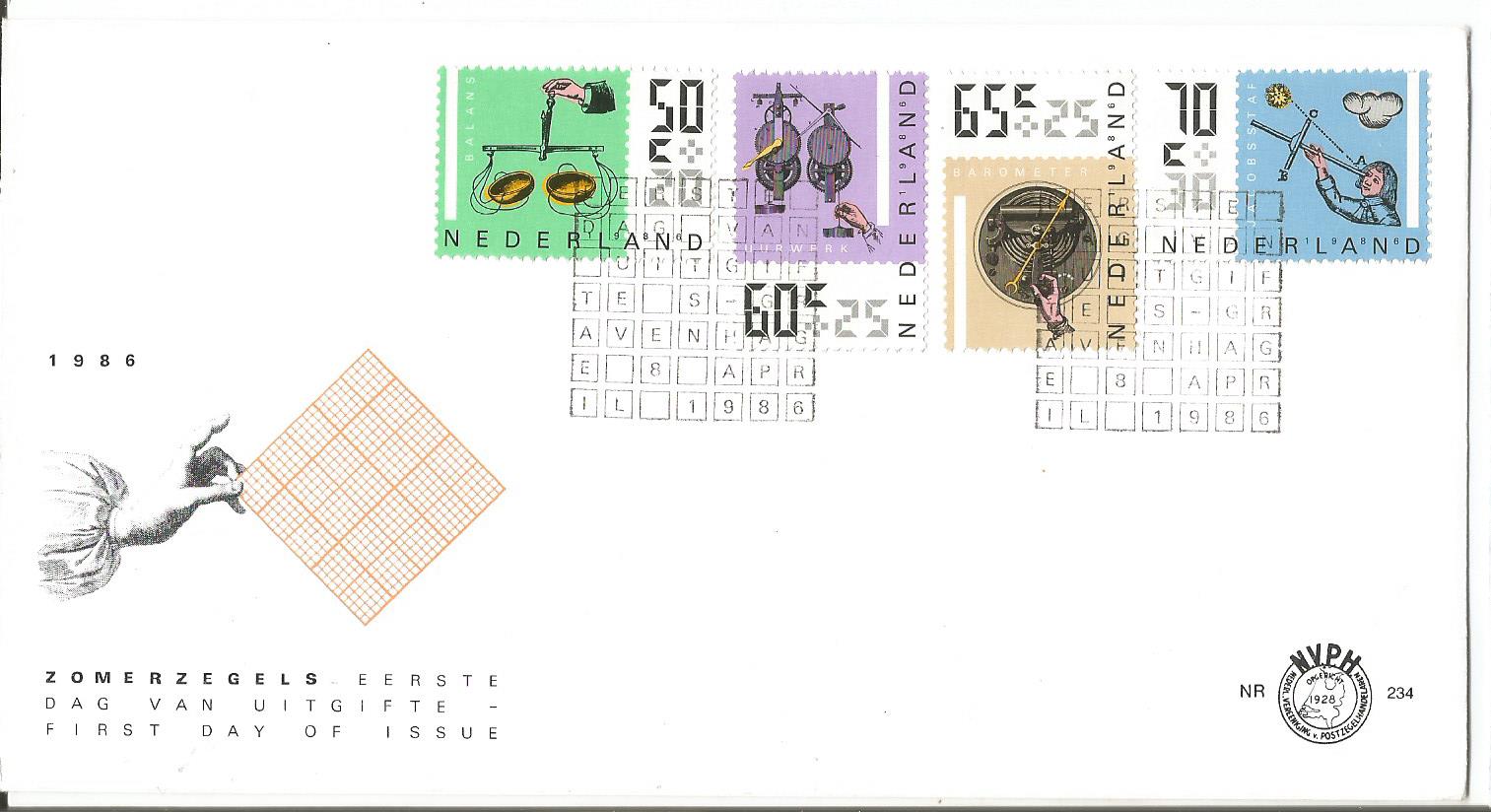 Instruments on Stamps – Netherlands 1986 – Stamp Digest
