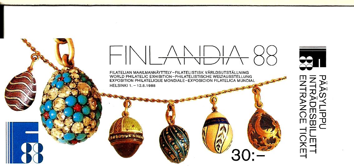 Finlandia88 Faberge Stamp Booklet -Finland 1988 – Stamp Digest