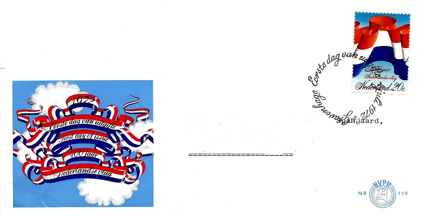FDC Netherlands 1972 – National Flag – Stamp Digest