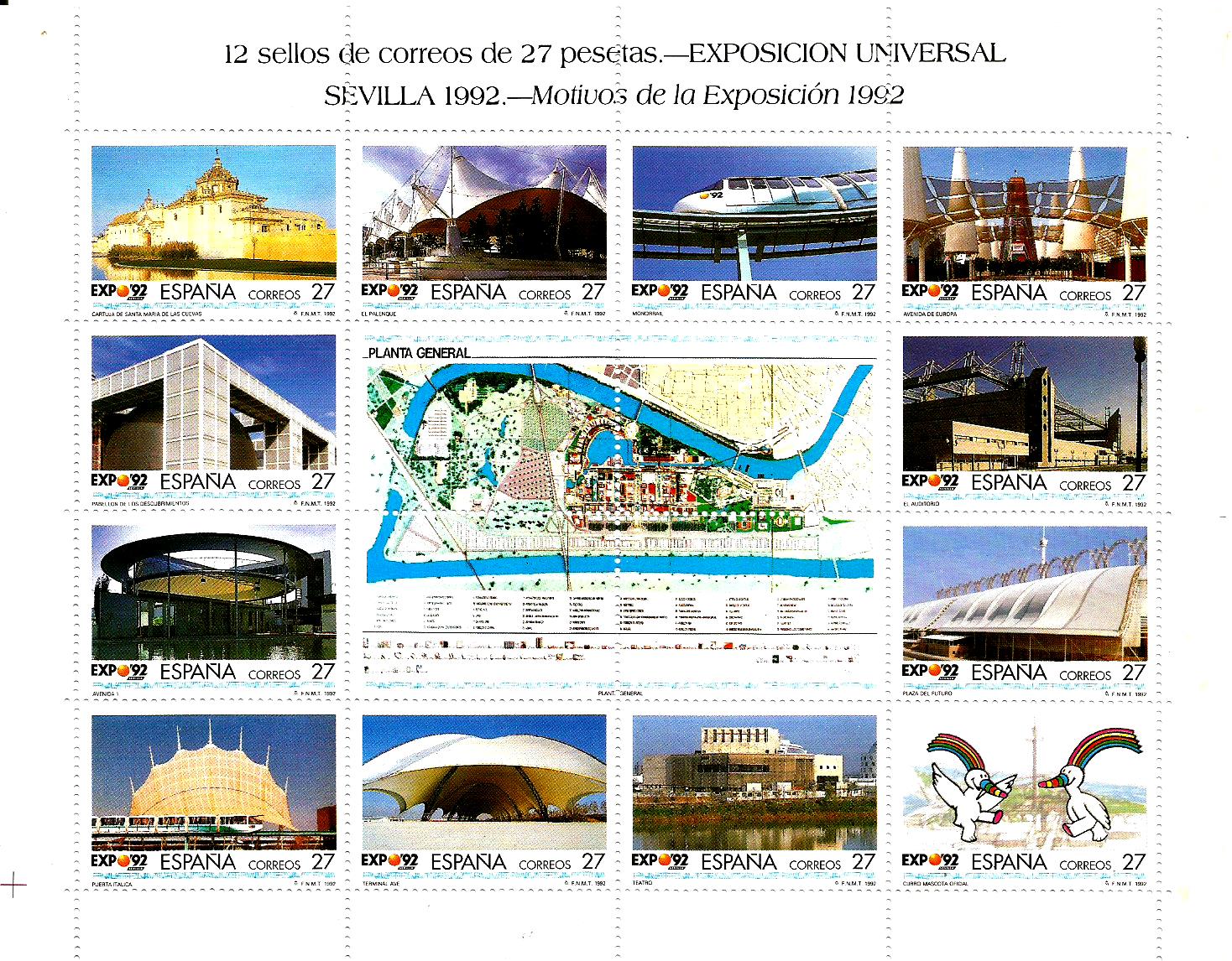 EXPO ’92 World Fair Seville – Sheetlet of Spain 1992. – Stamp Digest