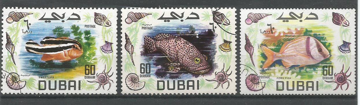Stamps of Dubai on Fishes – 1969 – Stamp Digest