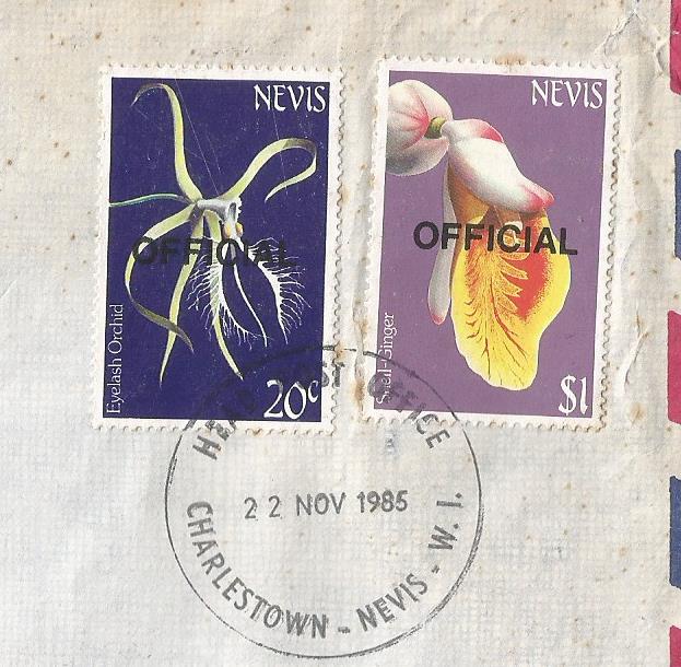 Official Stamps of Nevis on Flowers -1985. – Stamp Digest