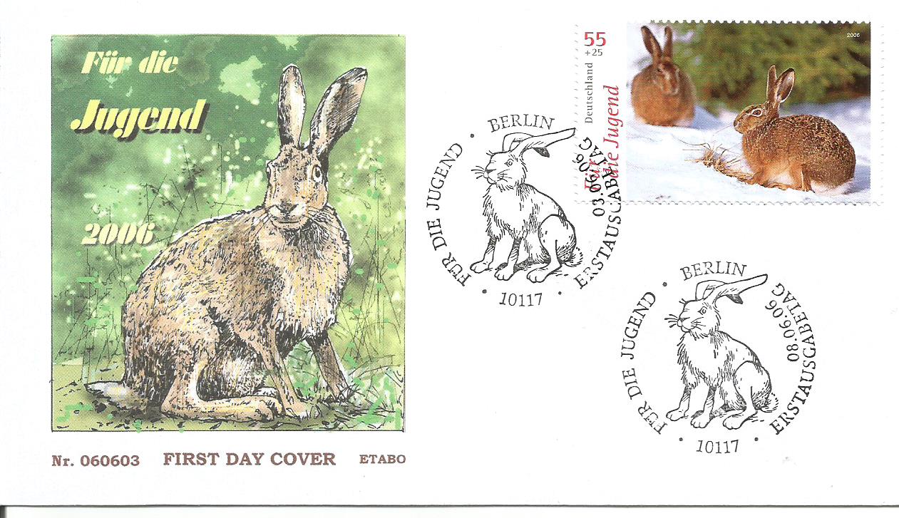 Stamps on Forest Fauna –European Hare – Germany 2006 – Stamp Digest