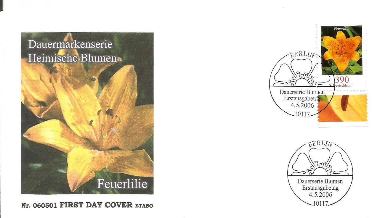 Stamps on Flowers – Tiger Lily -Germany 2006 – Stamp Digest