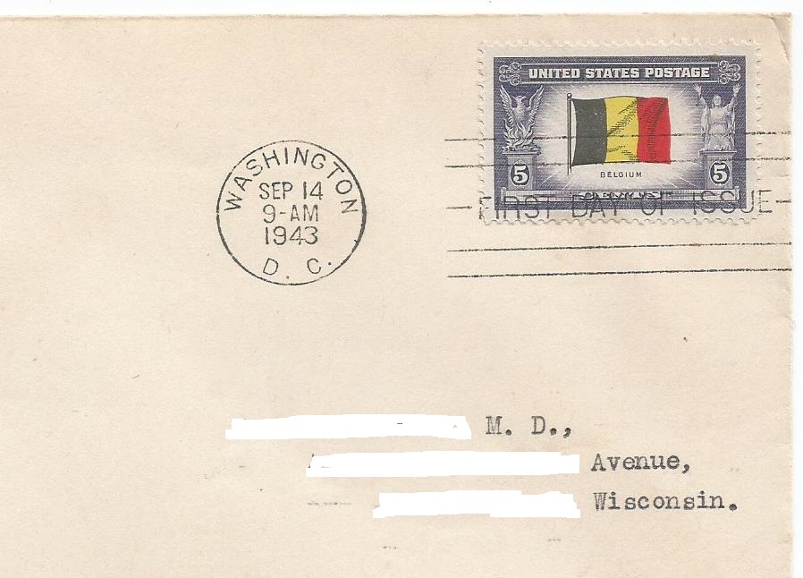 Stamps on Flags of Overrun Countries -Belgium-USA 1943. – Stamp Digest