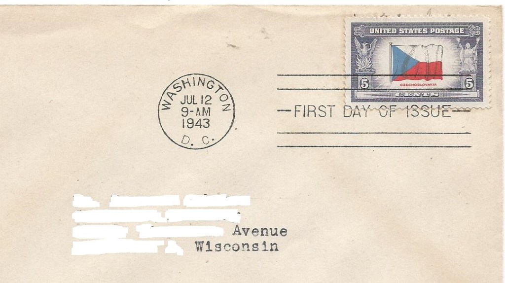 Stamps on Flags of Overrun Countries Czechoslovakia -USA 1943. – Stamp ...