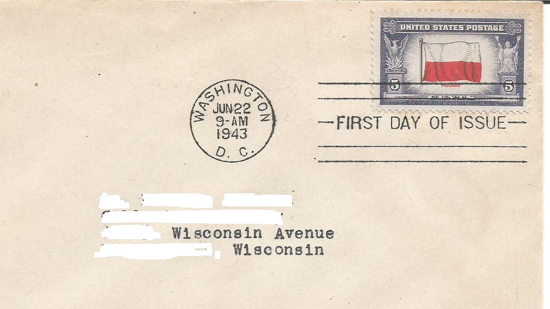 Stamps on Flags of Overrun Countries Luxembourg & Poland -USA 1943 ...