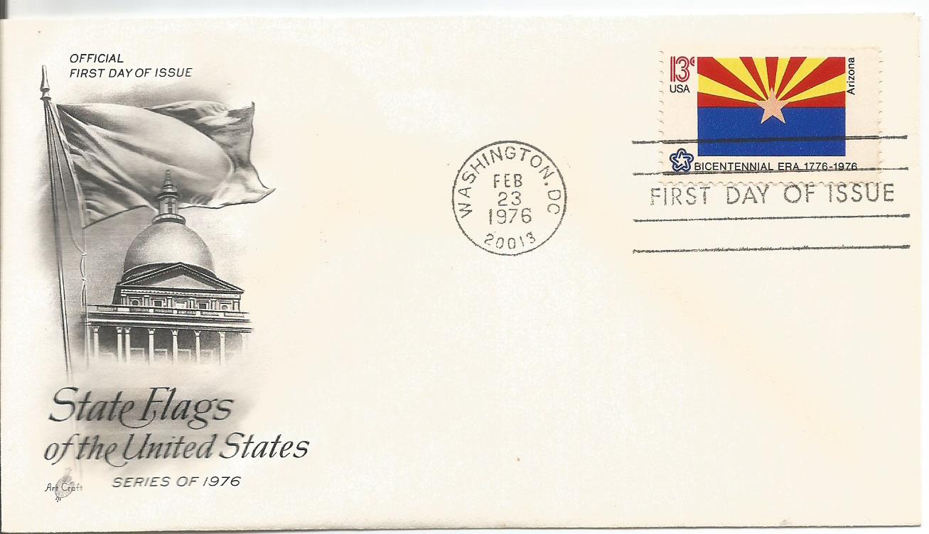 State Flag of Arizona – USA 1976. – Stamp Digest