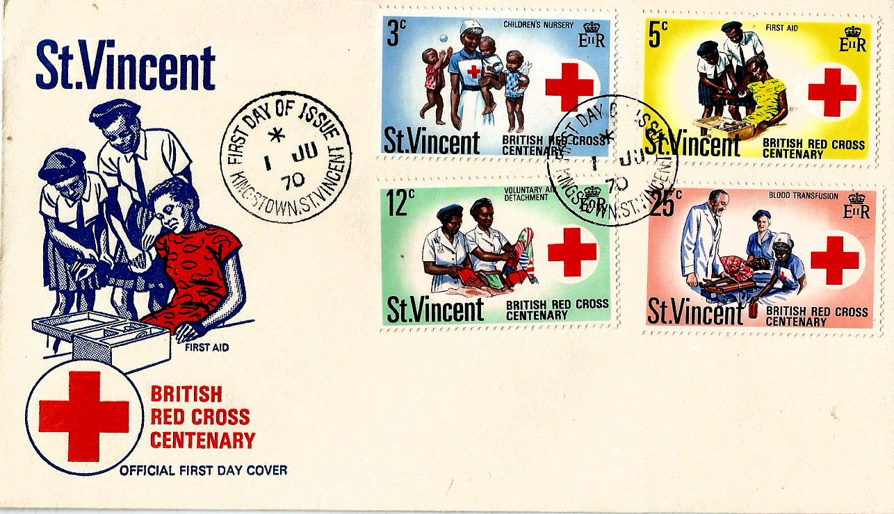 Stamps on British Red Cross Centenary – St Vincent 1970. – Stamp Digest