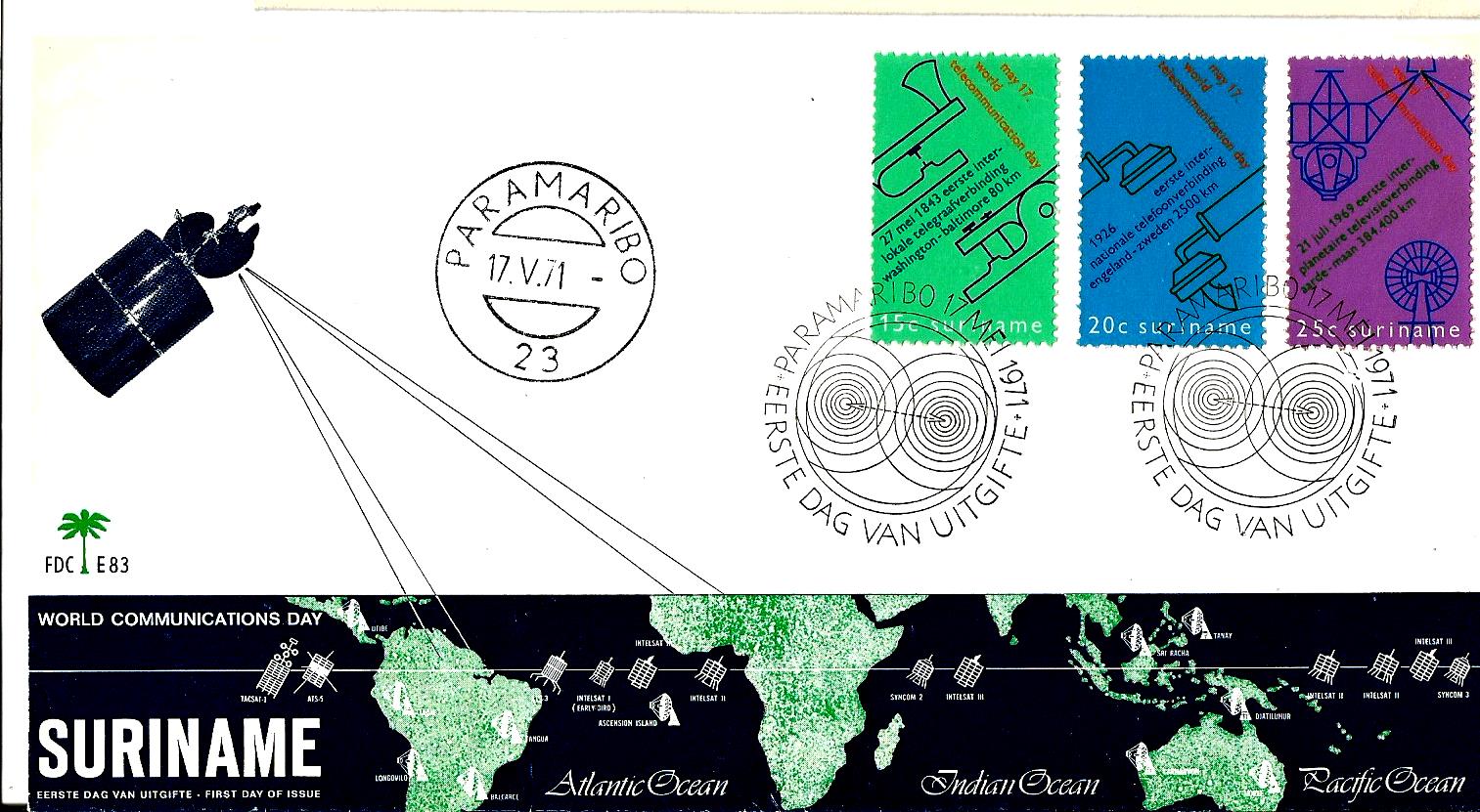 Stamps on World Telecommunication Day – Suriname 1971. – Stamp Digest