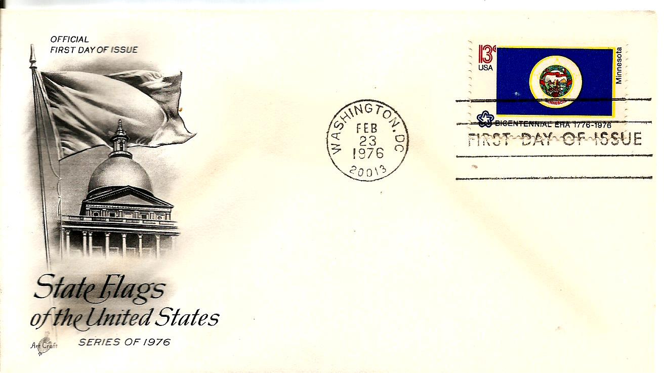 State Flag of Minnesota – USA 1976. – Stamp Digest