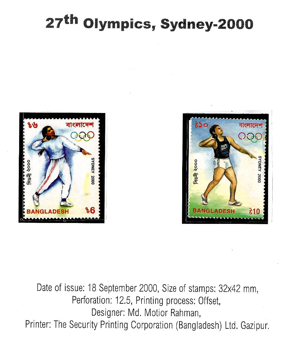 Olympic Stamps of Bangladesh – 2000 Sydney Olympics. – Stamp Digest