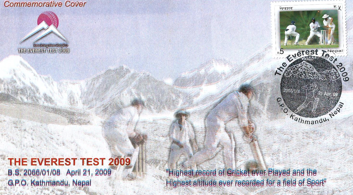 Commemorative Cover – Nepal -The EVEREST Test 2009 – Stamp Digest