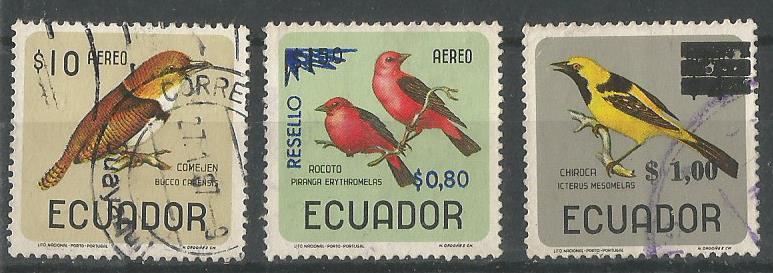 Overprinted Stamps on Birds- Ecuador – 1967. – Stamp Digest