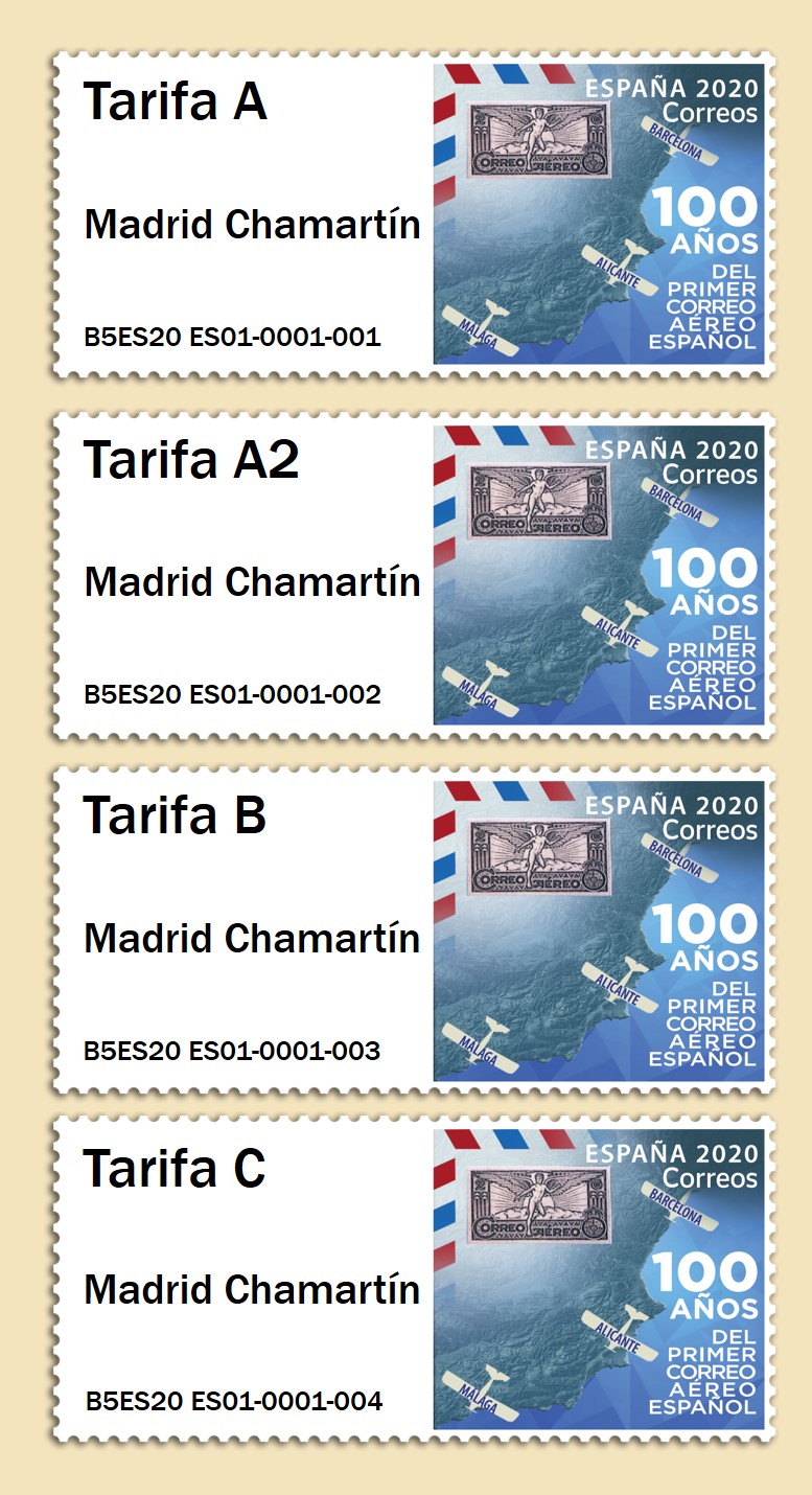 ATM Postage Labels – Spain- 100 Years of Spanish Air Mail – Stamp Digest