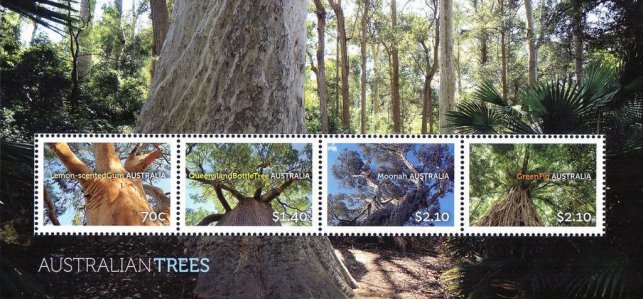 Ancient & Native Australian Trees – Miniature Sheet 2015 – Stamp Digest