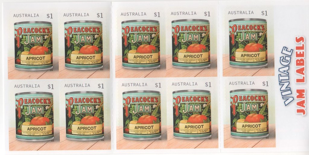 Vintage Jam Labels -Australia 2018- Peacock Jam – Stamp Digest