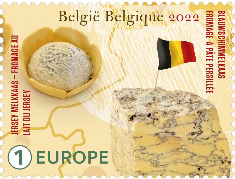 Jersey milk & blue Cheese – Belgium 2022. – Stamp Digest